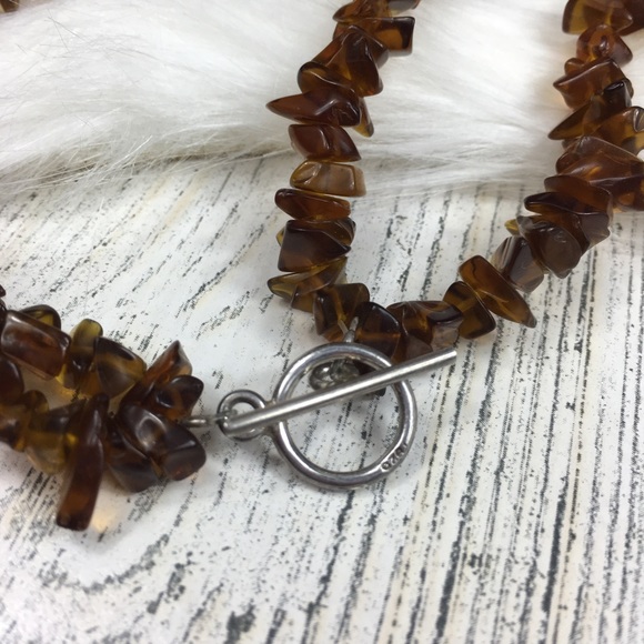 Jewelry | Double Strand Brown Stone Chip Necklace | Poshmark